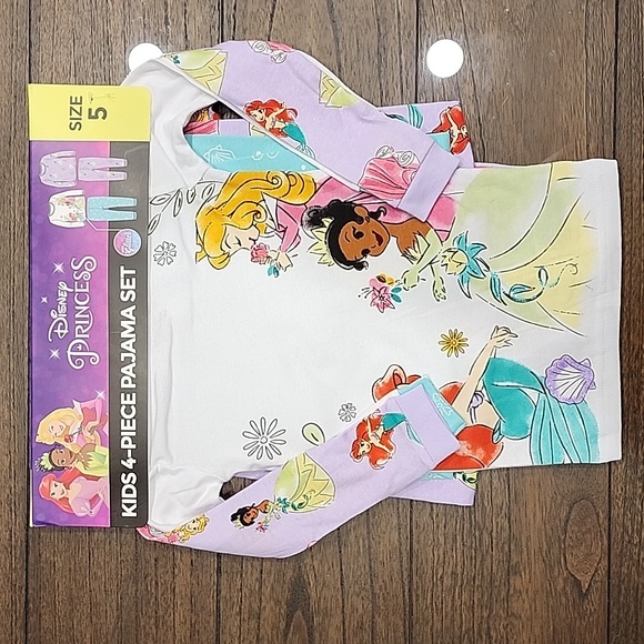 Disney | Pajamas | Disney Princess 4piece Pajama Set Size 5 | Poshmark